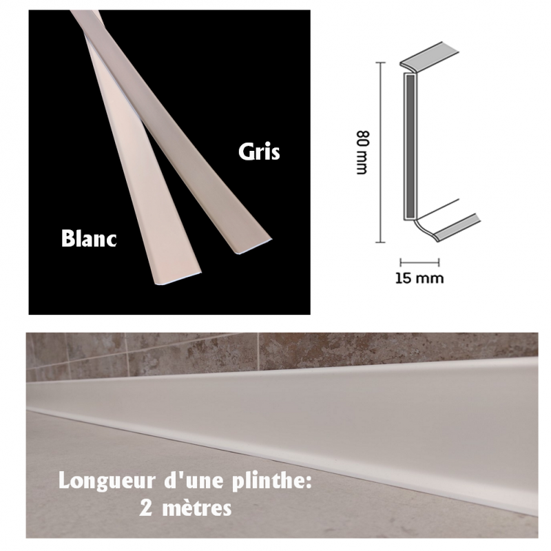 Plinthe souple adhésive PVC – Divers coloris et tailles – MadeInNature